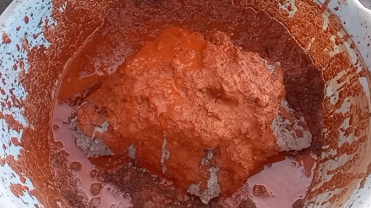 ASMR||Super crunchy crispy red dirt Yummy paste pouring||relaxing ...