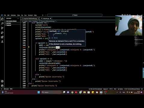 Programa en Python para realizar operaciones entre Conjuntos. - YouTube