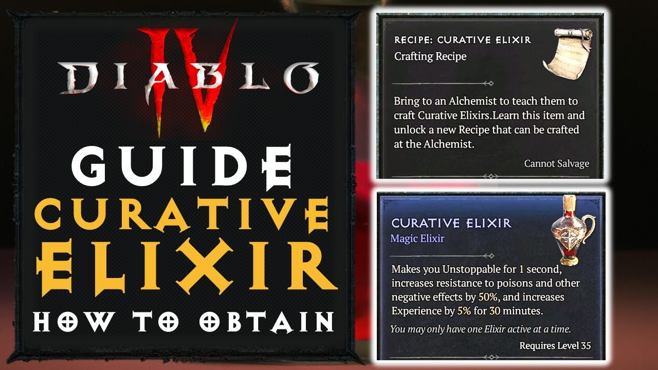 How To Get Curative Elixir Recipe In Diablo 4 | Secret Elixir Side ...