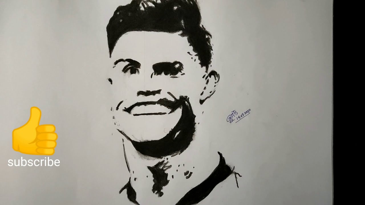 Cristiano Ronaldo easy drawing charcoal pencil 3 step method uses ...