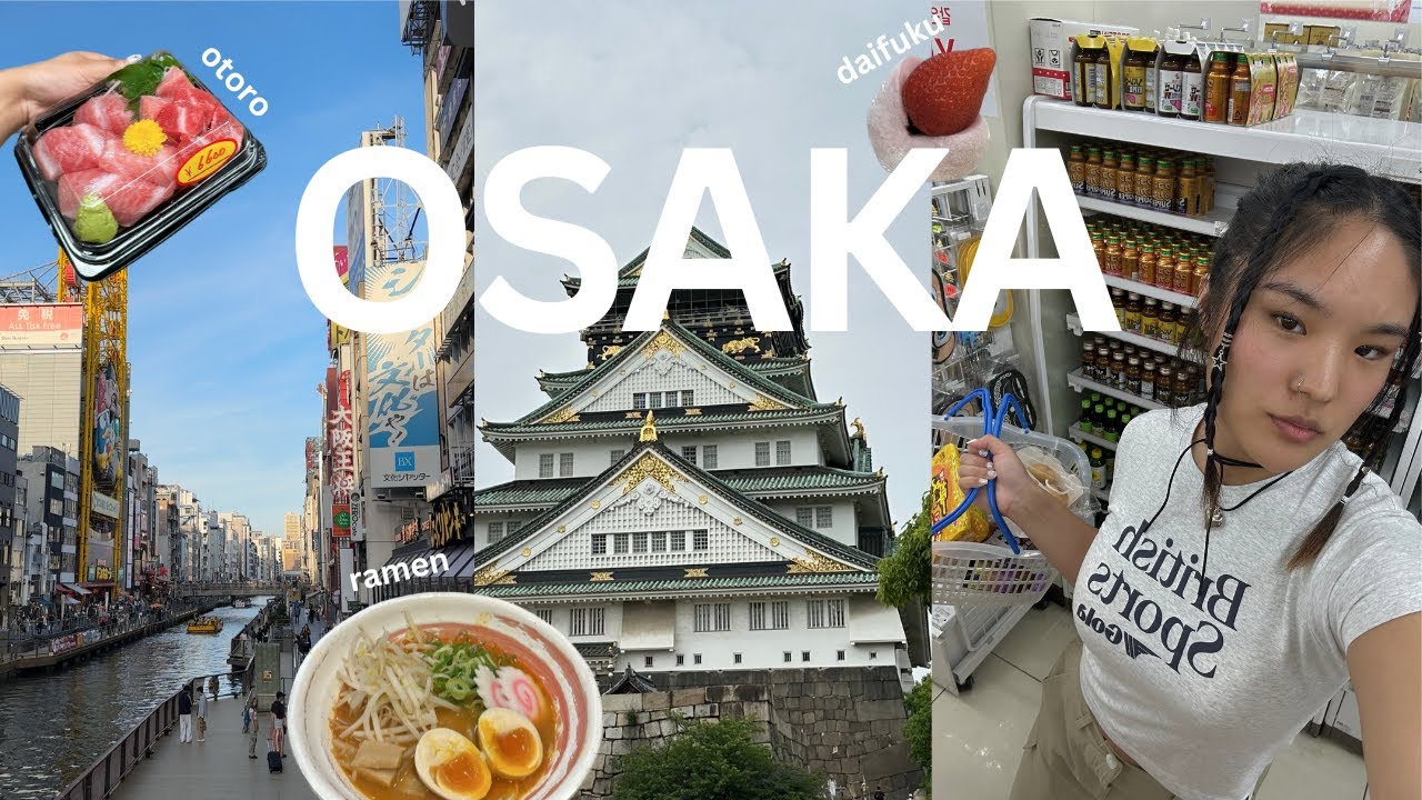 osaka food & thrift vlog | dotonbori, osaka castle, kuromon market ...