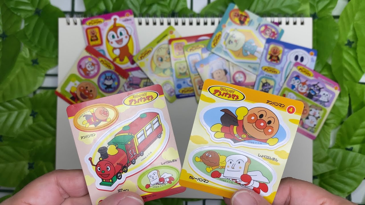 ASMR play with anpanman 15 pieces sticker.アンパンマンステッカー - YouTube