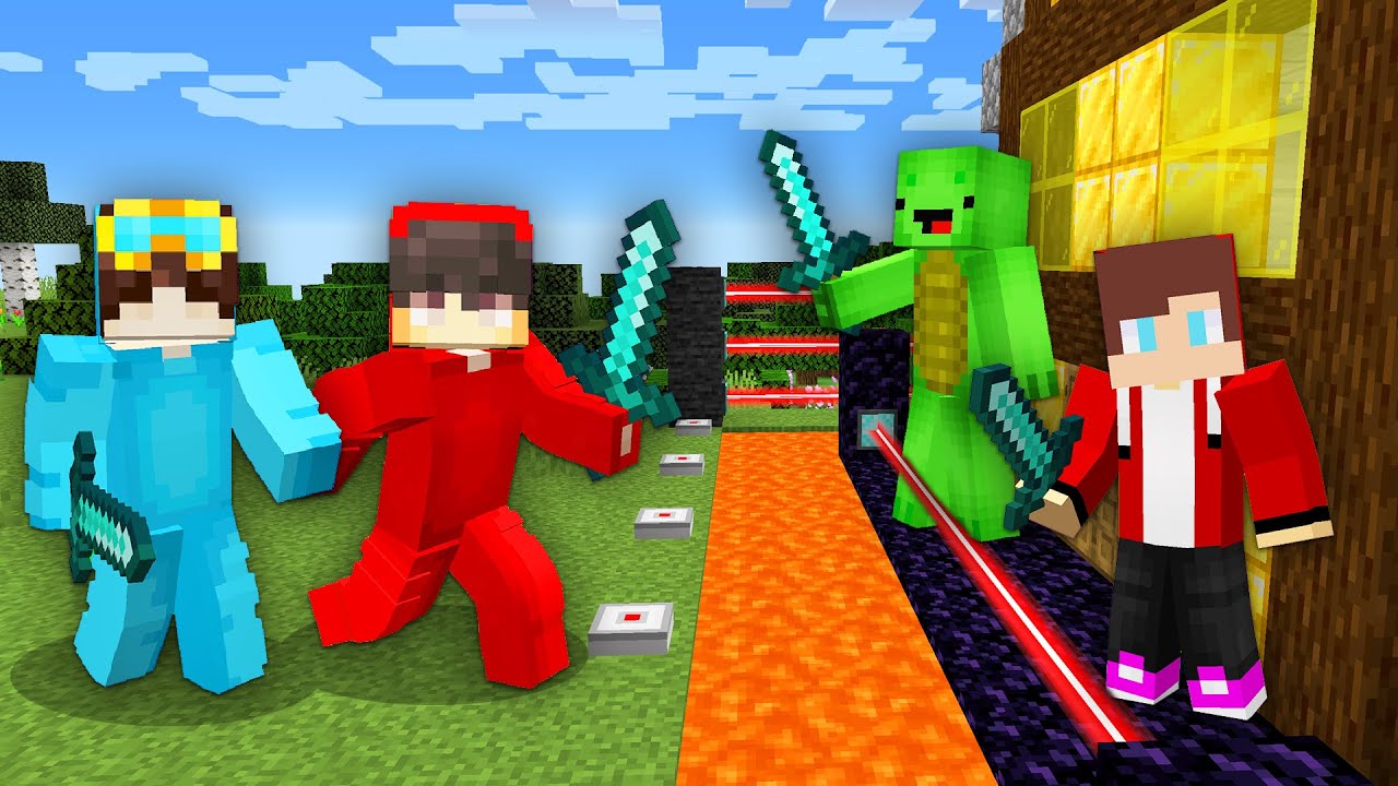 JJ and Mikey vs Cash and Nico Security House in Minecraft Challenge Pranks - Maizen - YouTube