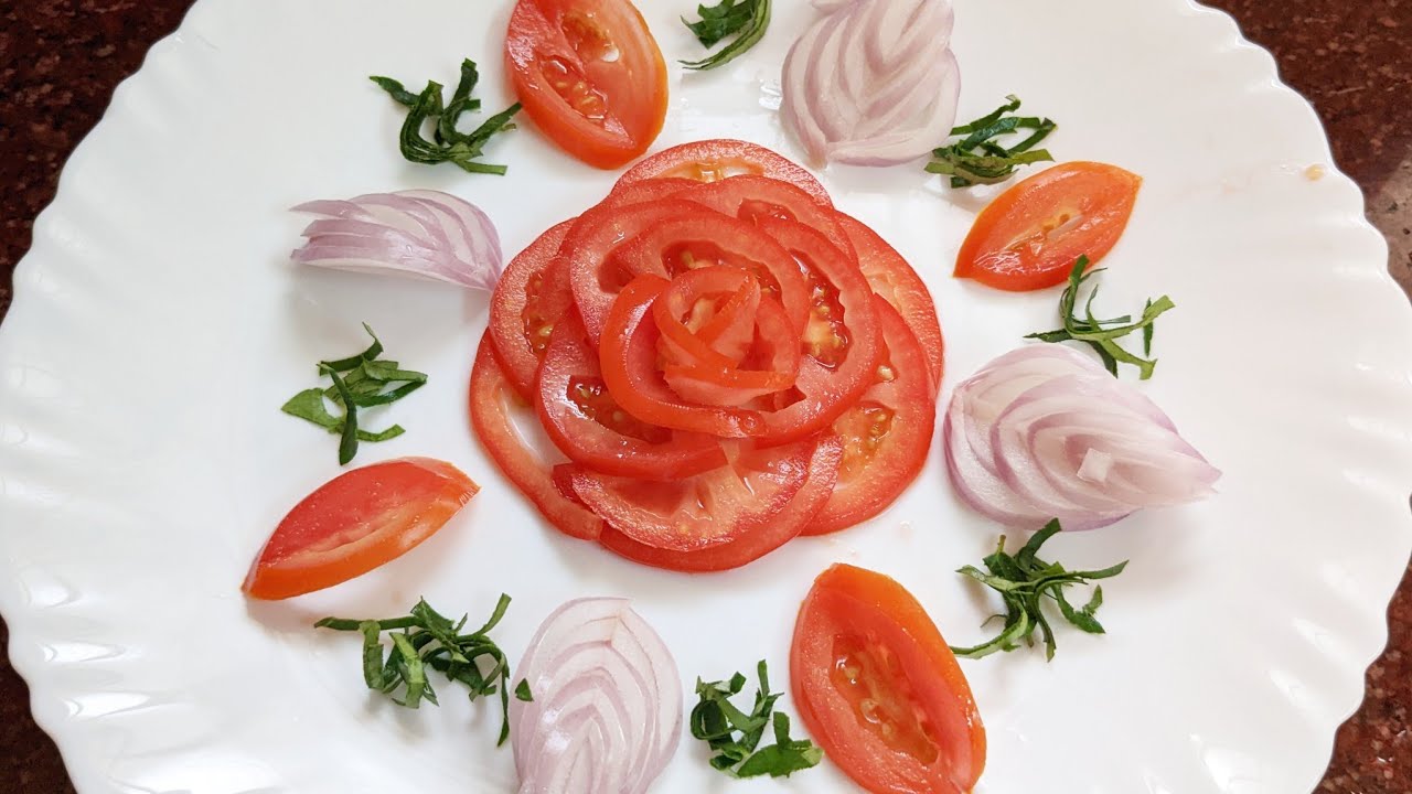 Tomato carving/Tomato flower/plate decoration/fruits and vegetable ...