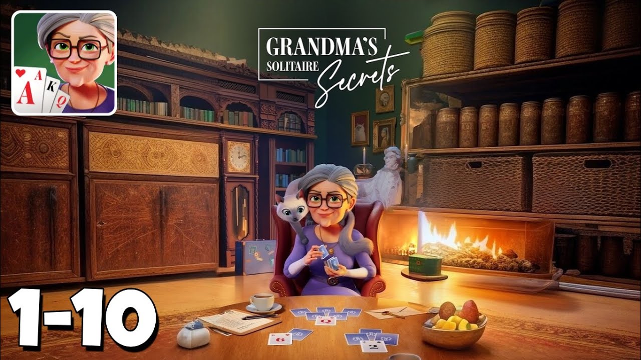 Grandma's Solitaire Secrets - Episode 1 Level 1-10 Walkthrough - YouTube