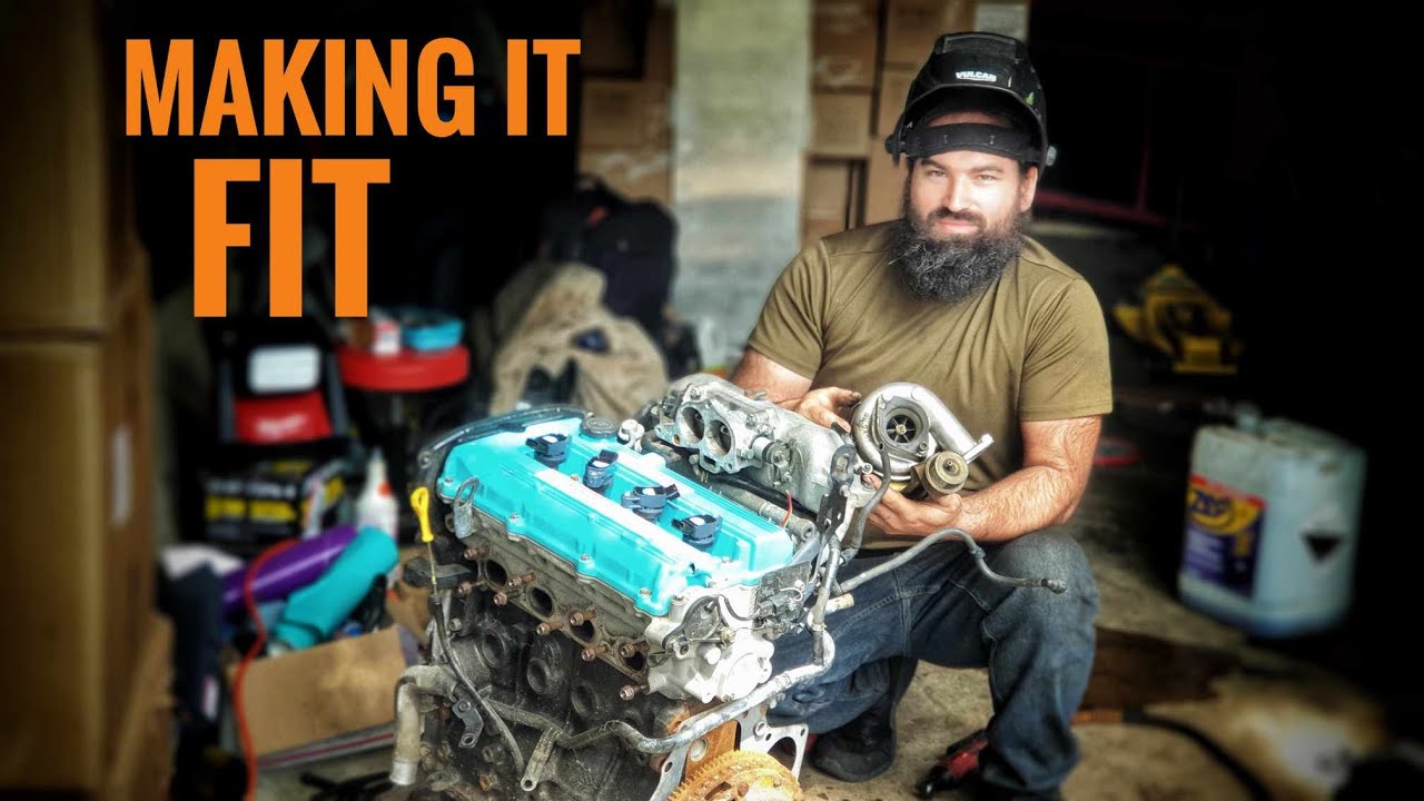 We will make it fit. FE3 Turbo swapping a Mazda B2200 - YouTube