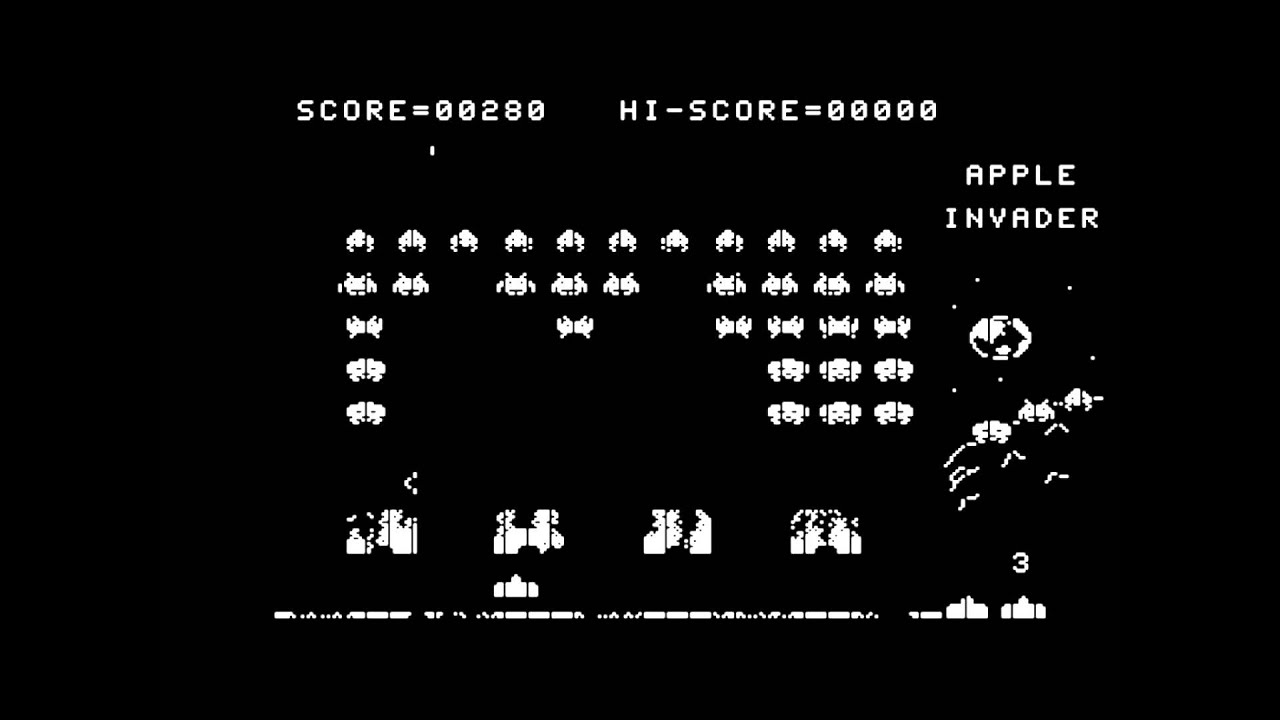 Apple Invaders for the Atari 8-bit family - YouTube