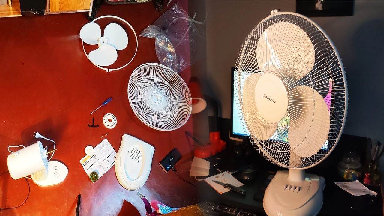 BAJAJ Esteem Table Fan 400 mm 3 Blade Table Fan Unboxing And Install ...