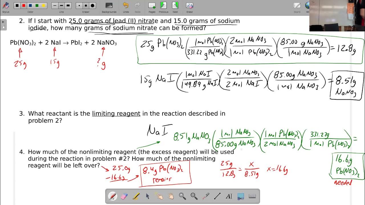Limiting Reactant Problem Review - Honors Chemistry 3/18/21 - YouTube