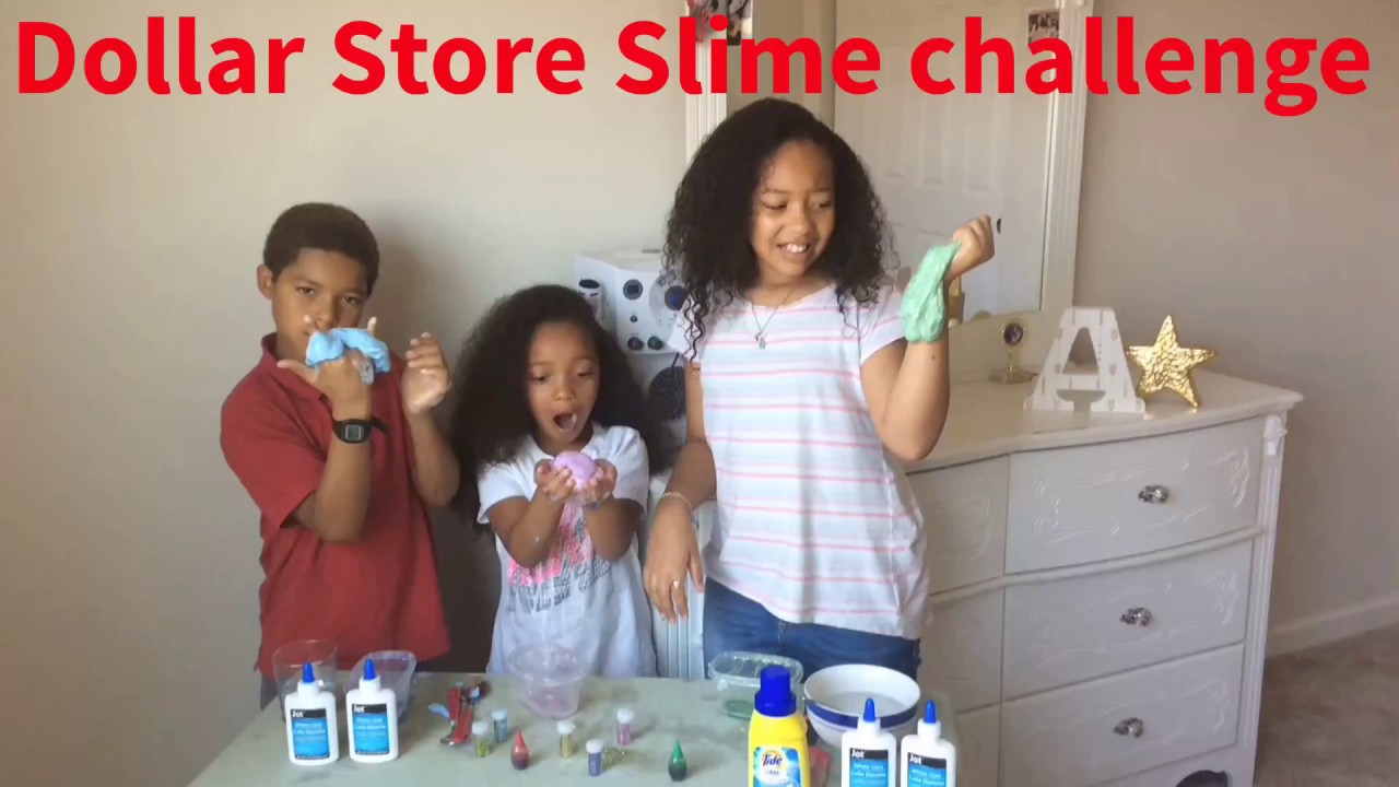 First Video/ Dollar Tree Slime Challenge!!!!!!!! - YouTube