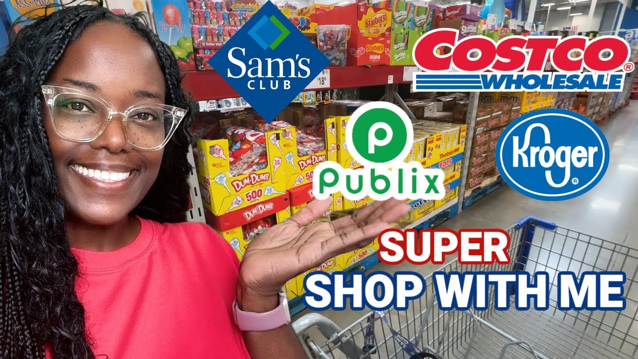 Cookout food Grocery haul MEGA Shop with me at 4 stores: COSTCO, SAMS ...