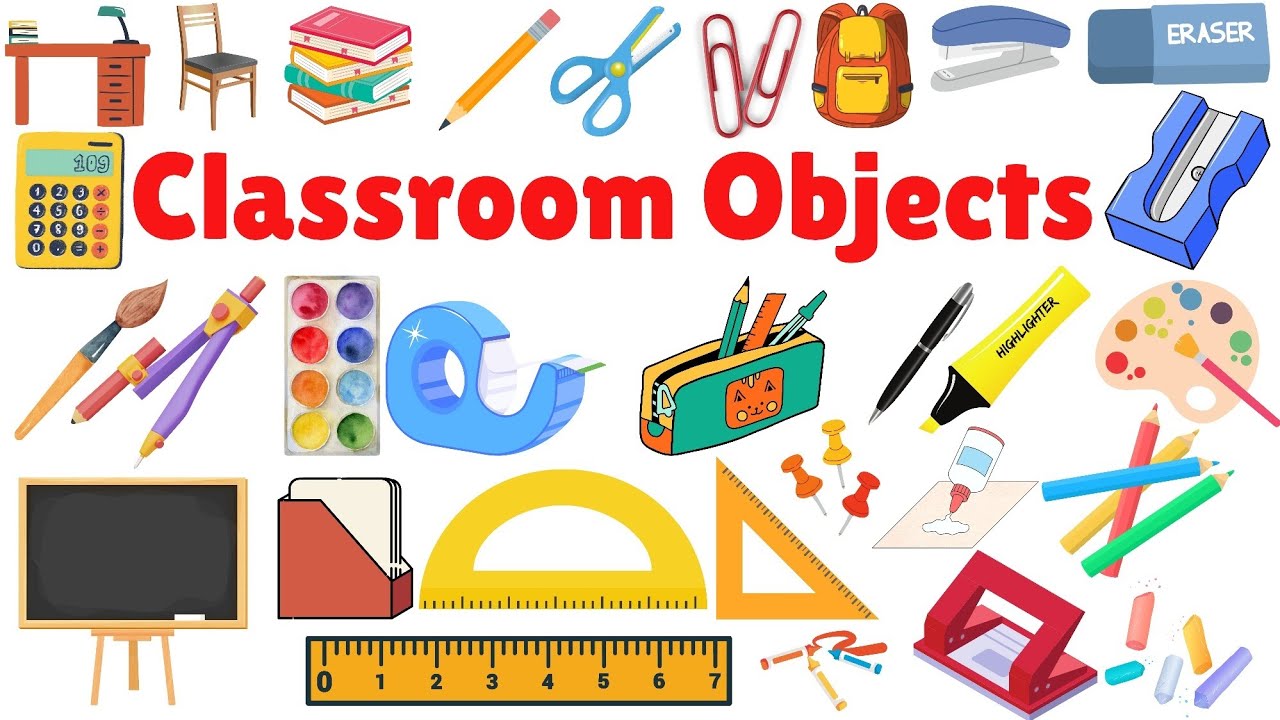 Things in the Classroom | Classroom Objects Vocabulary Words List ...