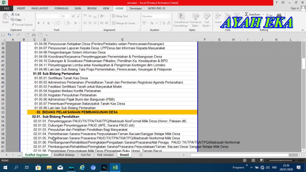 Cara Membuat Rab Rinci APBDes di excel, bisa Langsung Di CoVas ke dalam ...