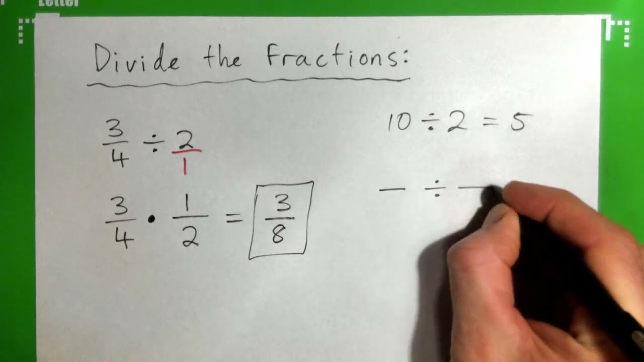 Divide Fractions 3 4 Divided By 2 YouTube Divide Fractions 3 4 Divided By 2 YouTube