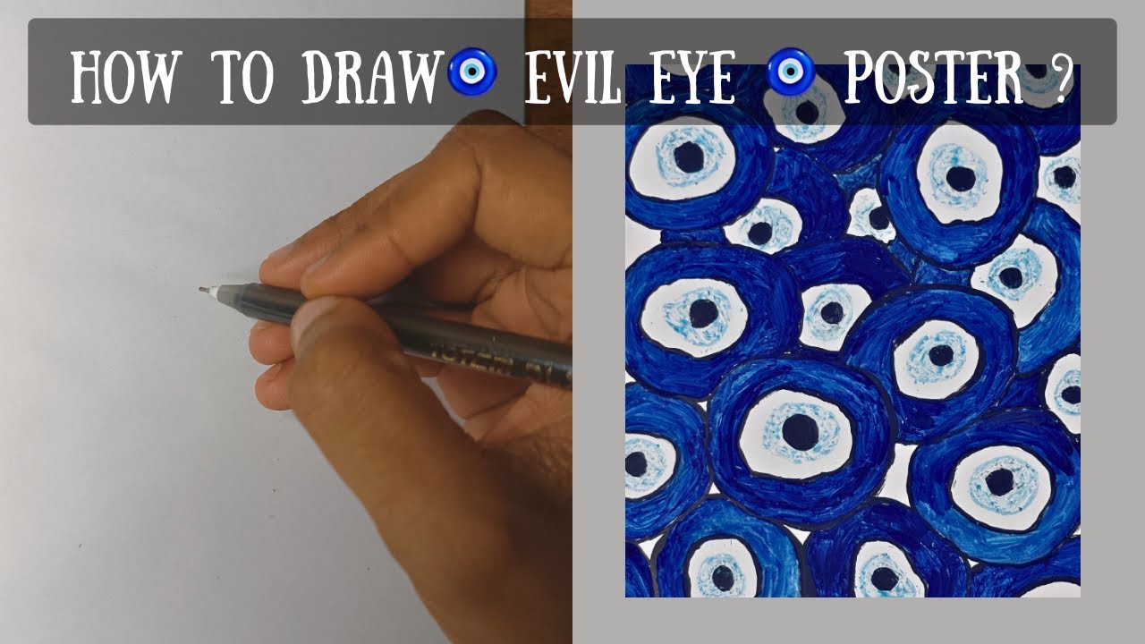 🧿 How to draw an Abstract evil Eye 🧿 Painting #kavera #art #drawing # ...
