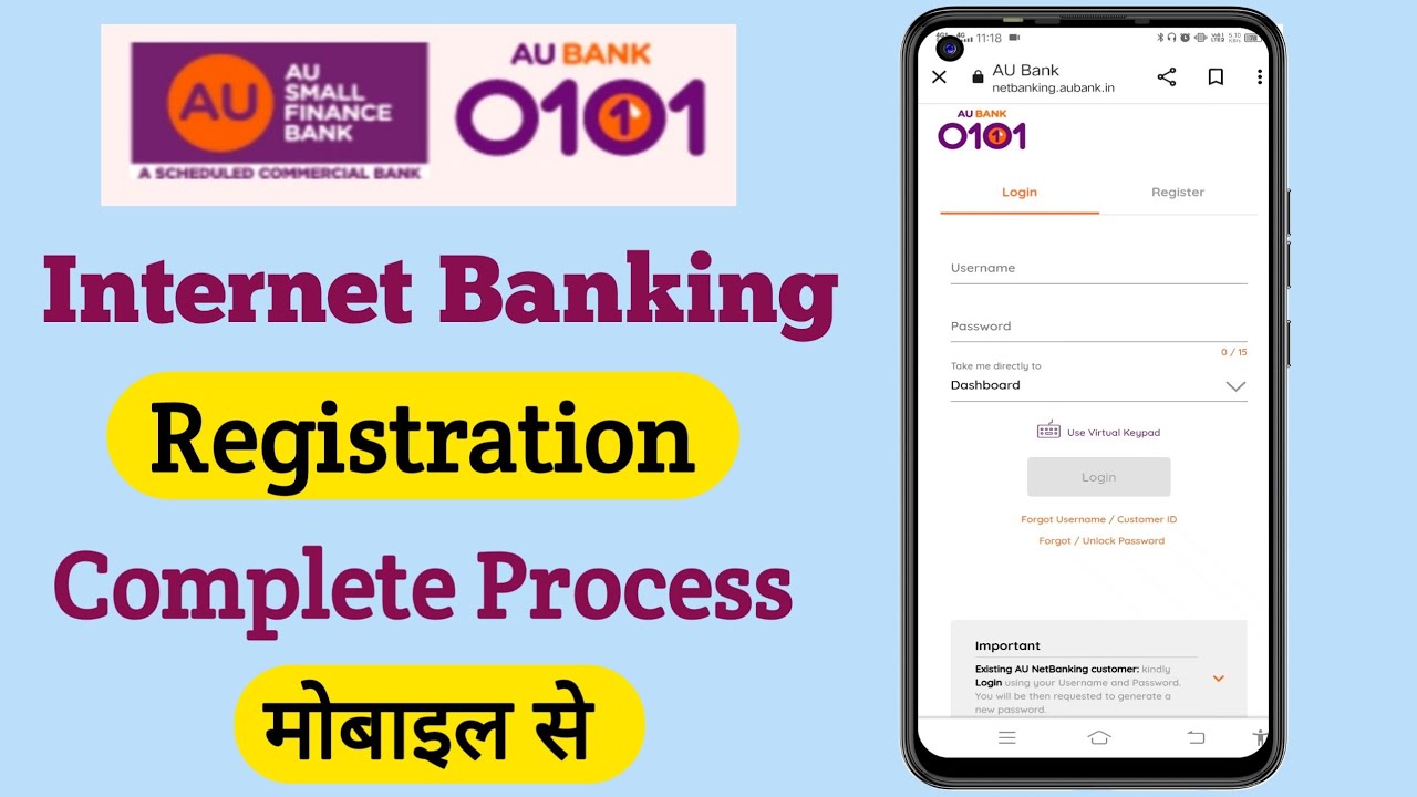 AU Small Finance Bank Net Banking Registration 2022 | AU Bank Net ...