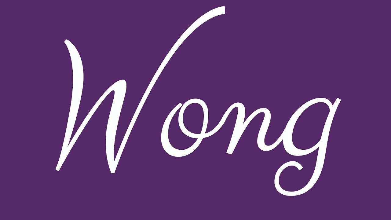 Learn how to Sign the Name Wong Stylishly in Cursive Writing - YouTube