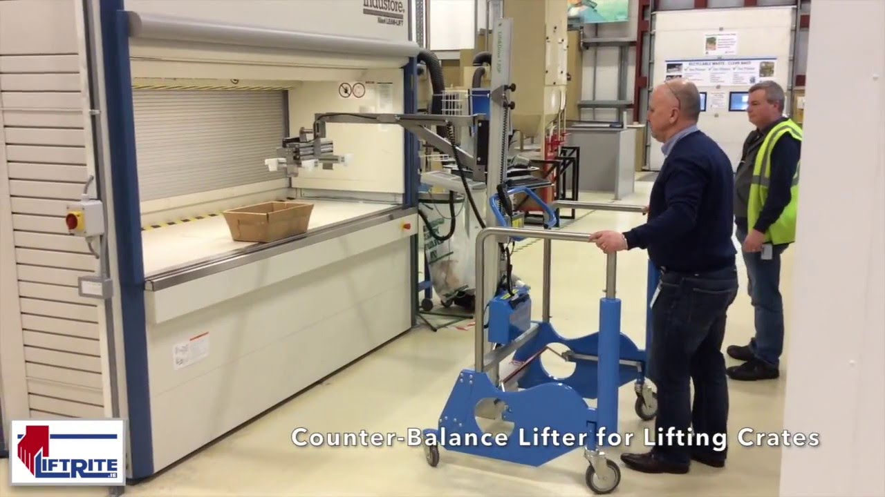 Counter Balance Lifter for Lifting Crates | Lift Rite - YouTube