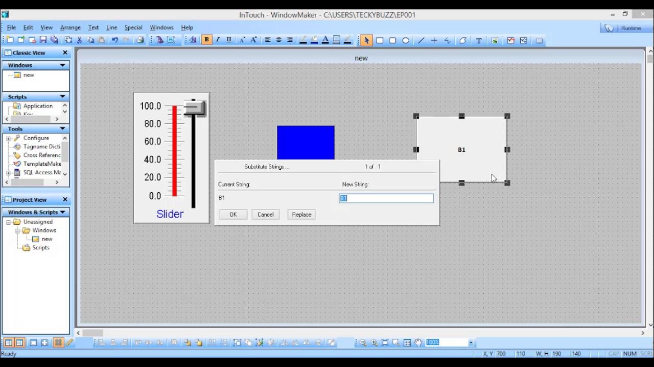 Scada: Intouch Animation: Object Size and Automatic slider - YouTube