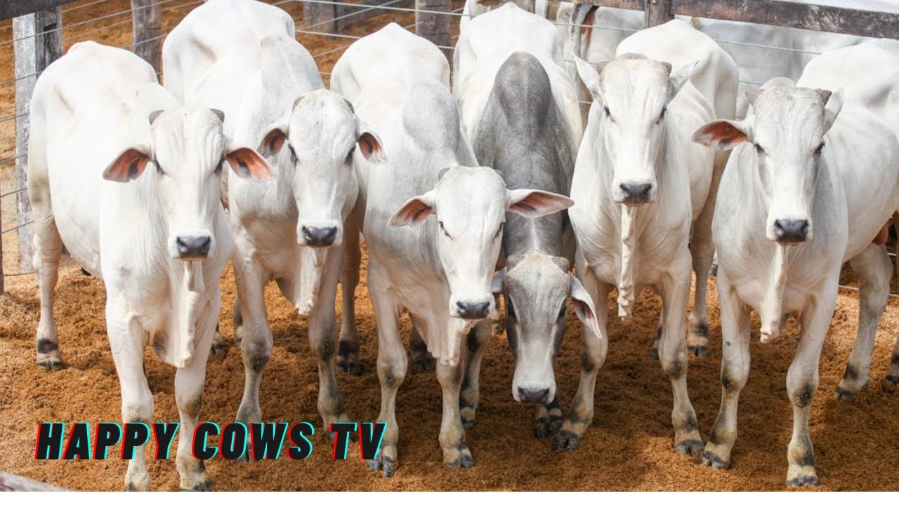 Funny Cow Video Enjoying Green Grass in a Wide Field - Cowherd Sound ...