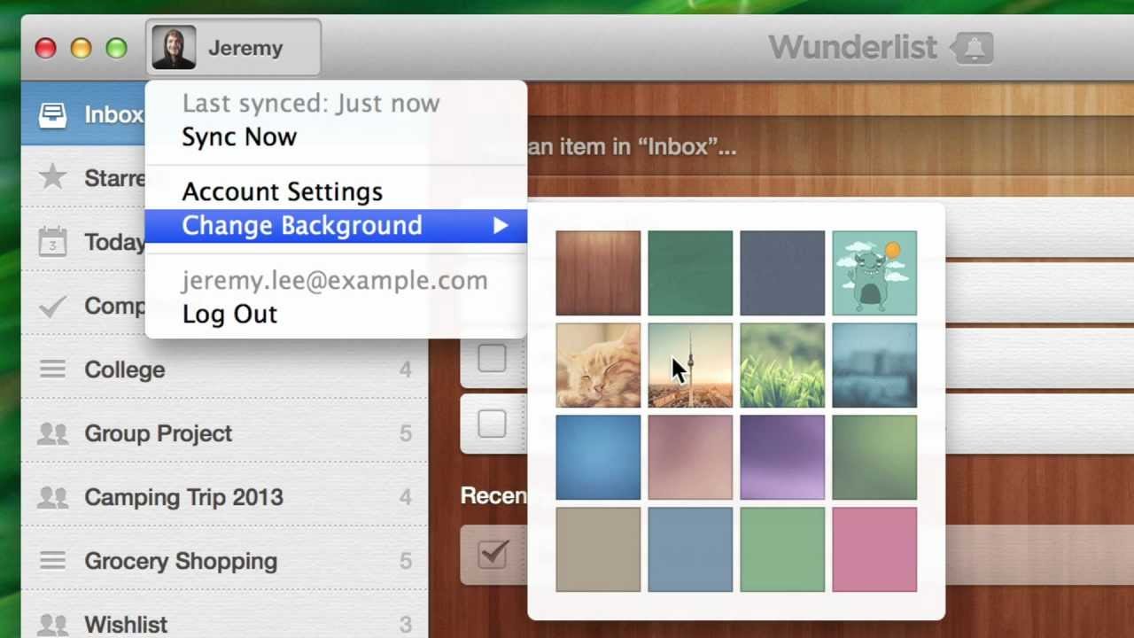 Getting Started with Wunderlist - Backgrounds - YouTube