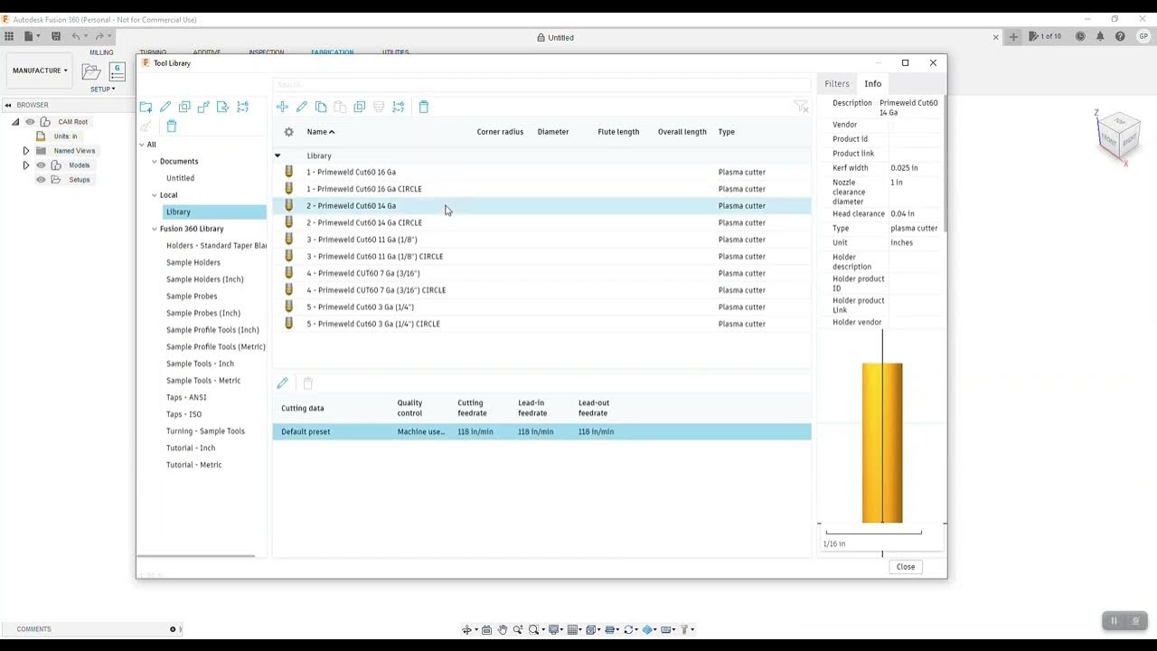 Fusion 360 Quick Tip - How to Set Up a Tool in Library - YouTube