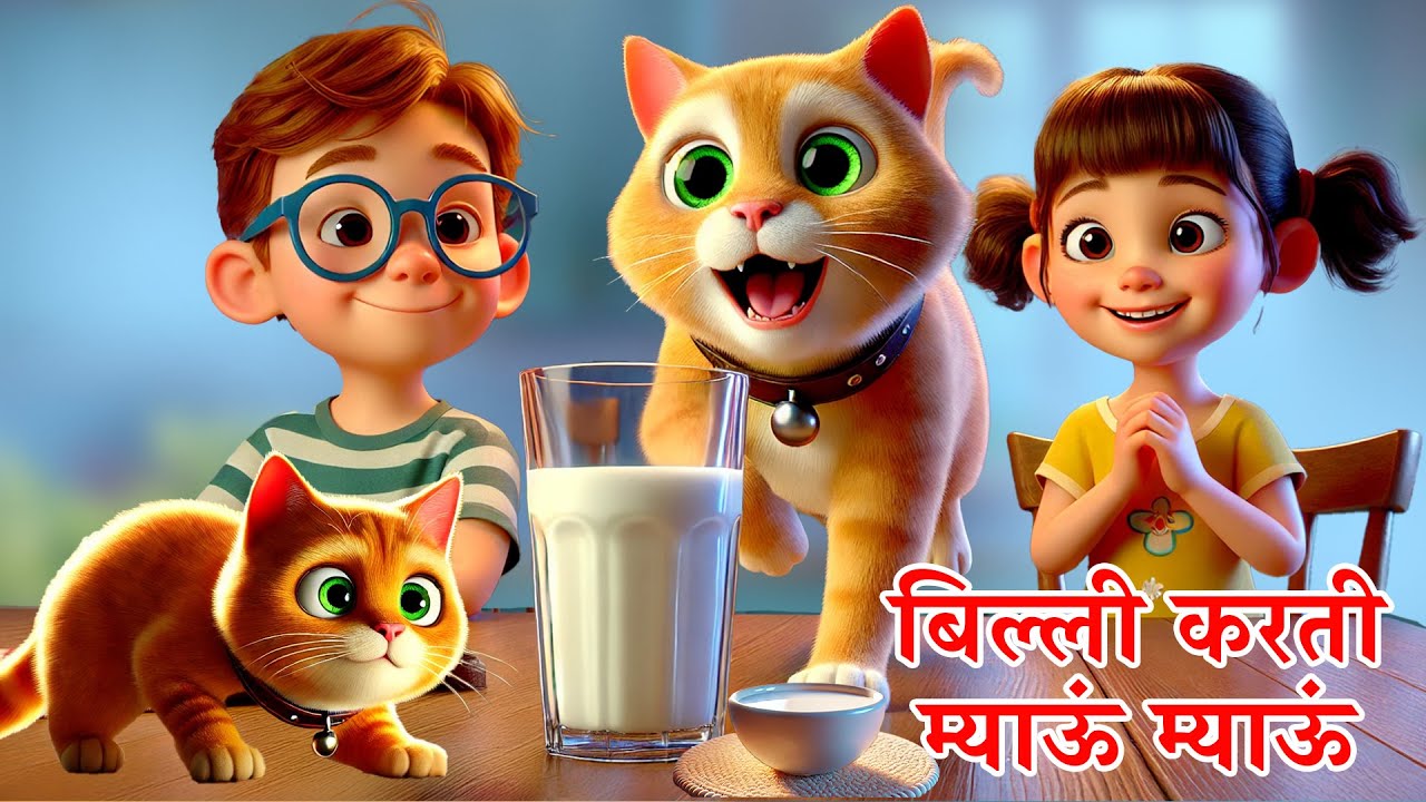 म्याऊं म्याऊं बिल्ली करती | Meow Meow Billi Karti | Children Hindi ...