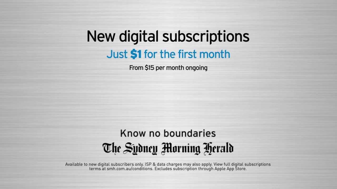 SMH digital subscriptions - YouTube