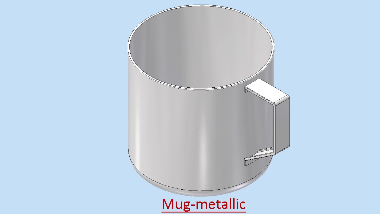 Mug metallic (Video Tutorial) Autodesk Inventor - YouTube