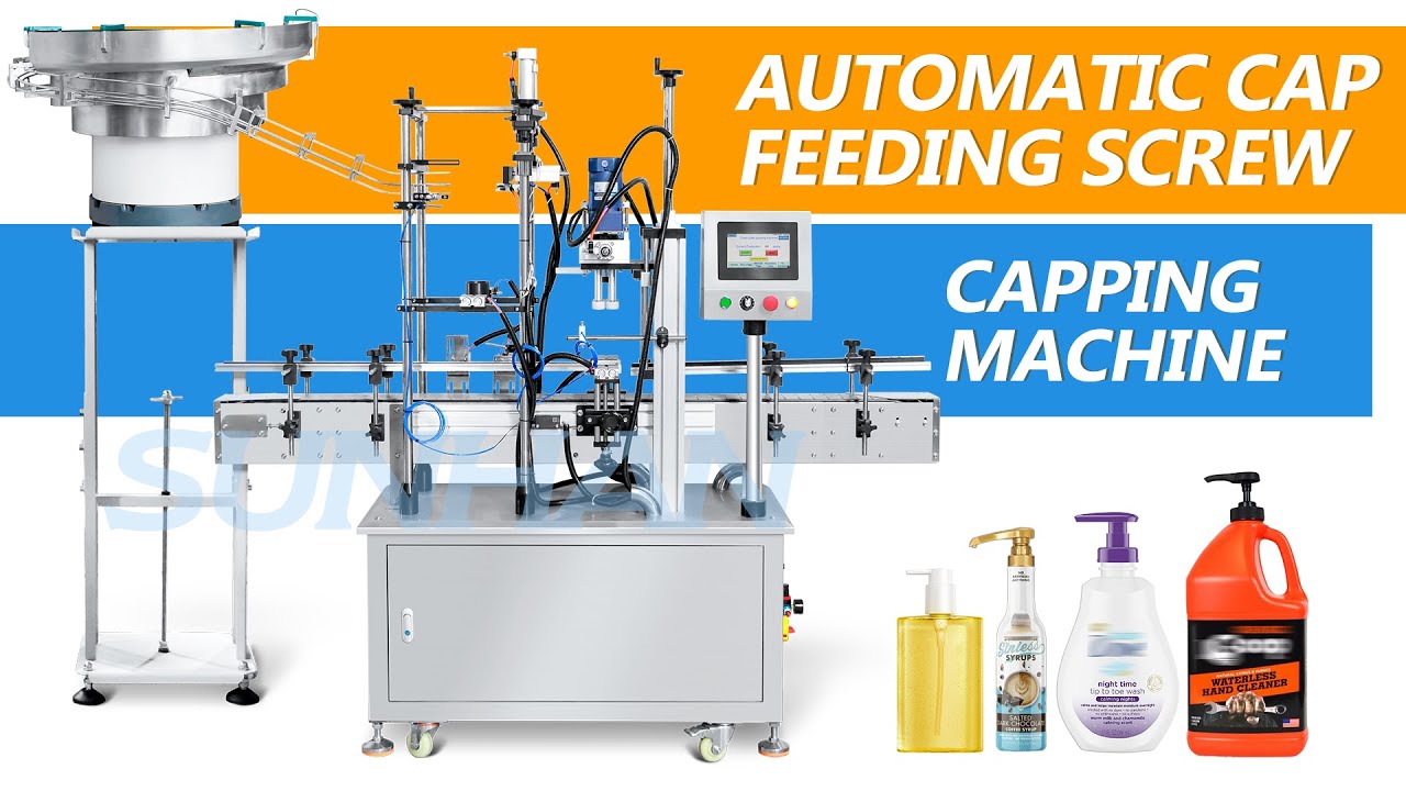 How To Use Automatic Cap Feeding Screw Capping Machine For Shampoo Pump ...