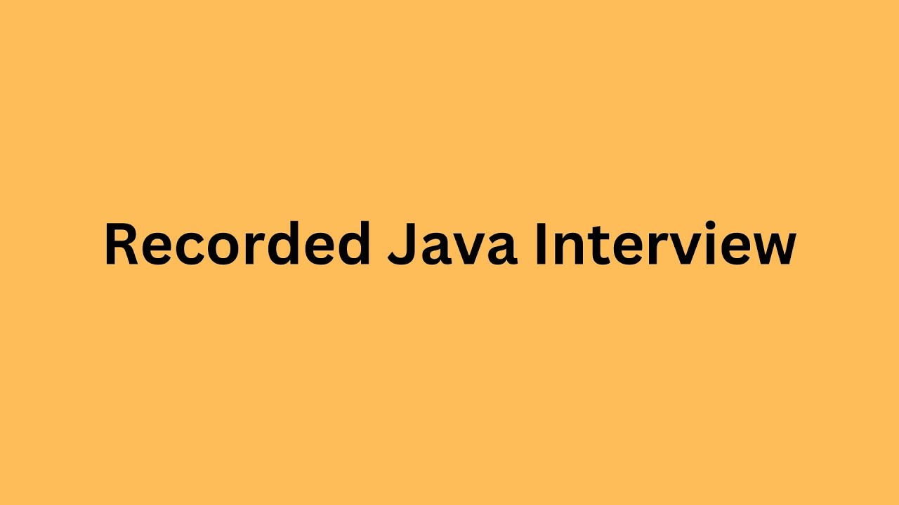 best video for learning java interview - YouTube