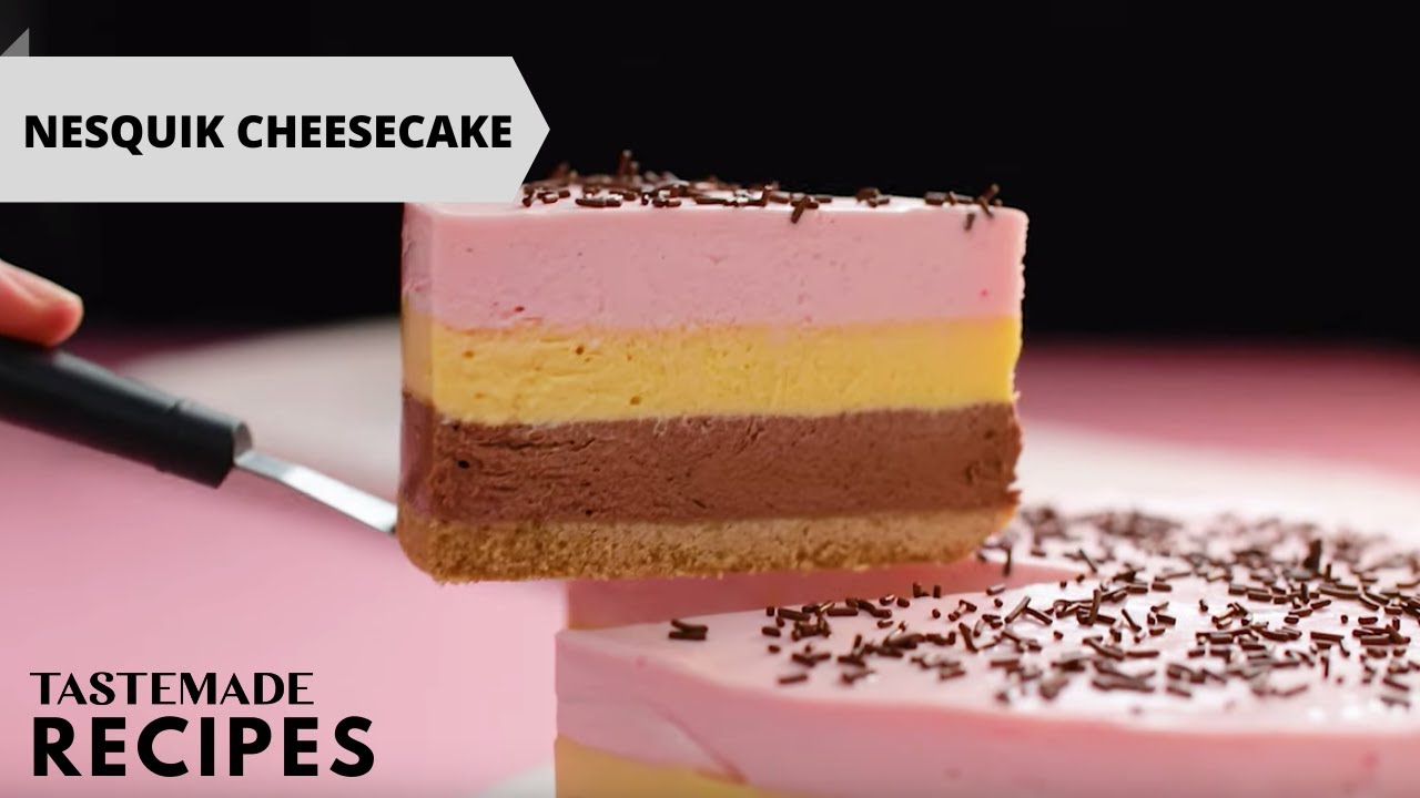 This Three-Layer Neapolitan Nesquik Cheesecake Recipe Gets Better with ...