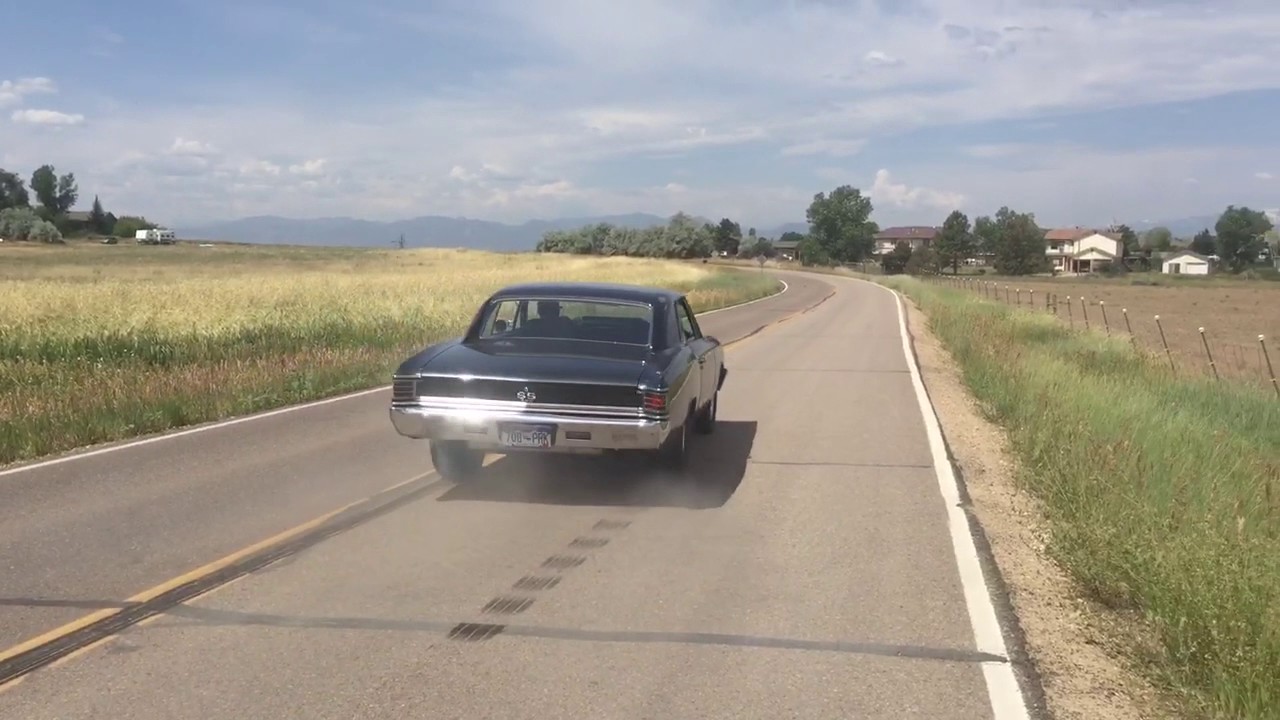 67 Chevelle 408" SBC- holly sniper EFI- 275 drag radials - YouTube