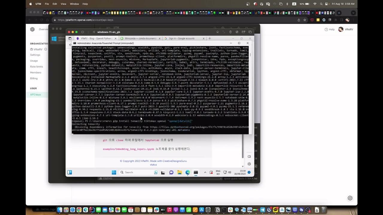 Install Miniconda Jupyterlab and run OpenAI's Cookbook on Windows 11 - YouTube