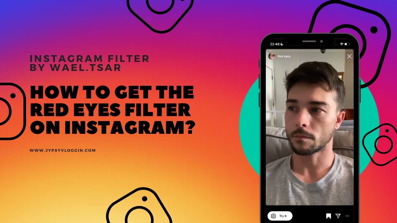 How to get The Red eyes filter on Instagram - YouTube
