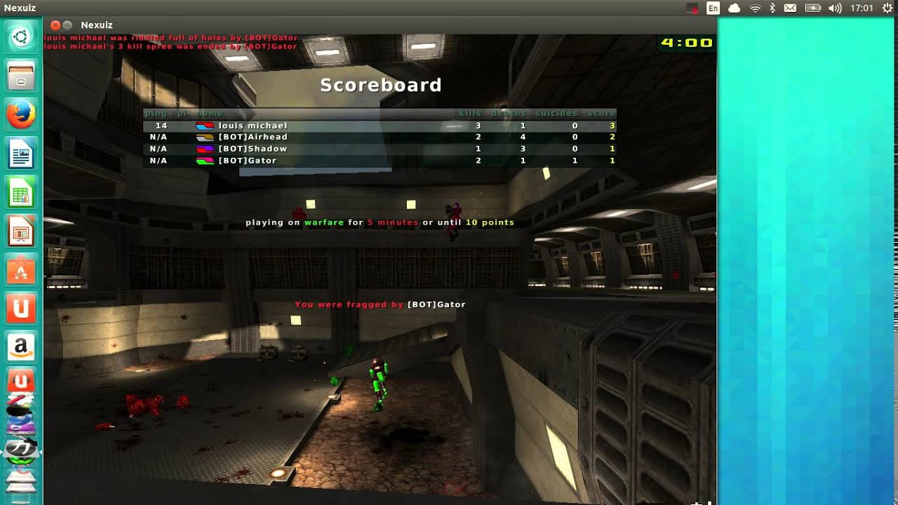 nexuiz classic gameplay on linux ubuntu - YouTube