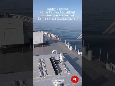 🔴 MİDLAS'ın, TCG İSTANBUL’dan HİSAR-D RF füzesini atma anı.