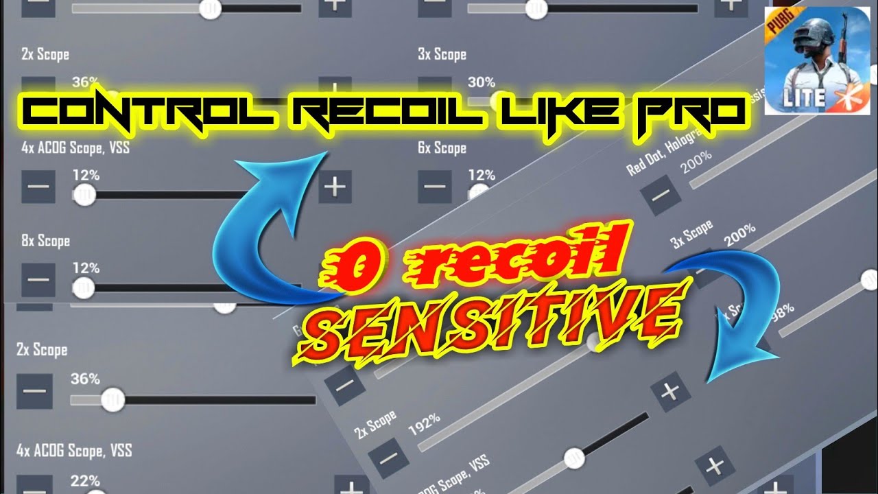 PUBG LITE 0 RECOIL SENSITIVE || HOW TO CONTROL RECOIL WHITOUT USEING ...