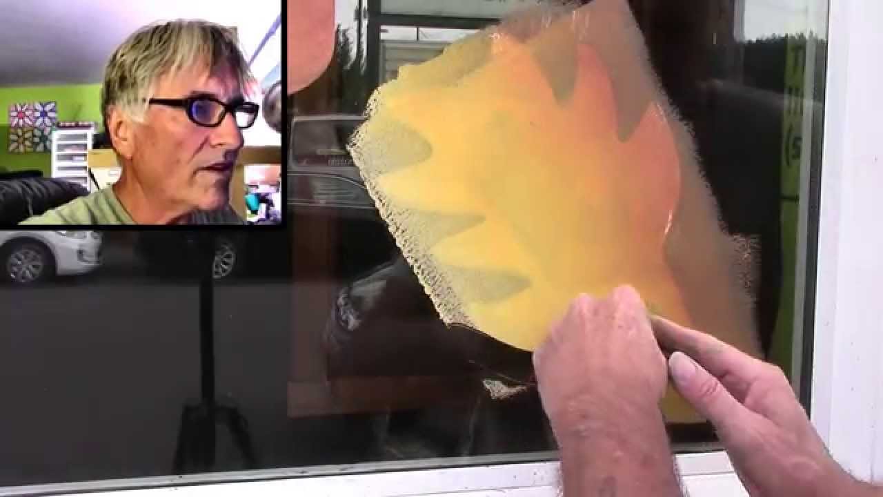 WINDOW PAINTING TUTORIAL #49 Painting a Fall Leaf - YouTube