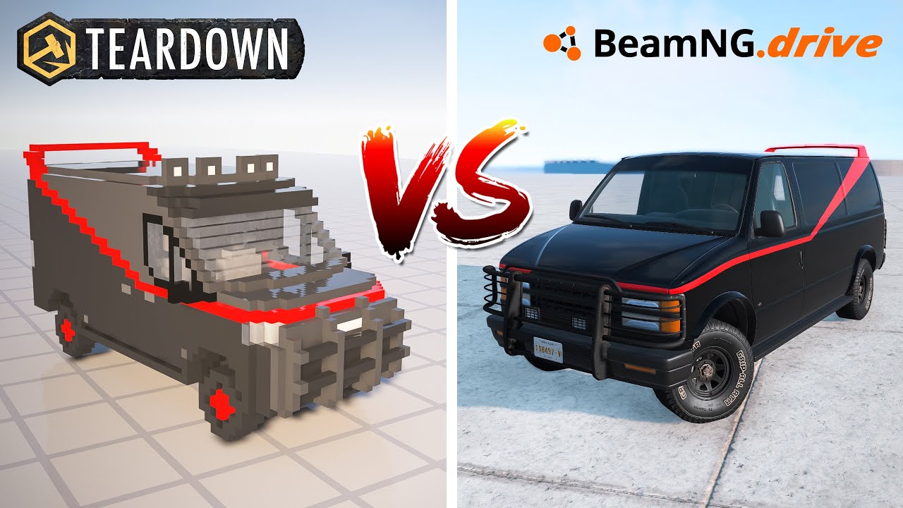Teardown A-Team VAN vs BeamNG Drive A-Team VAN - YouTube