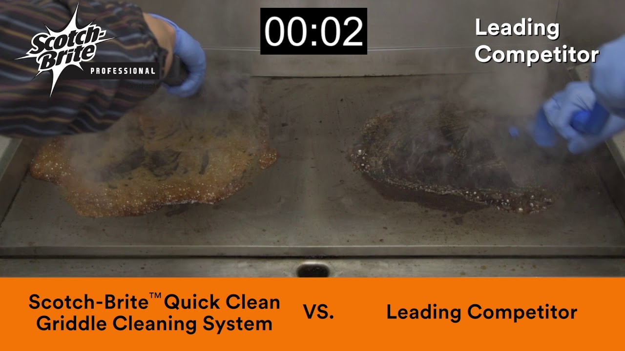 Scotch-Brite Quick Clean Griddle Cleaning System - YouTube