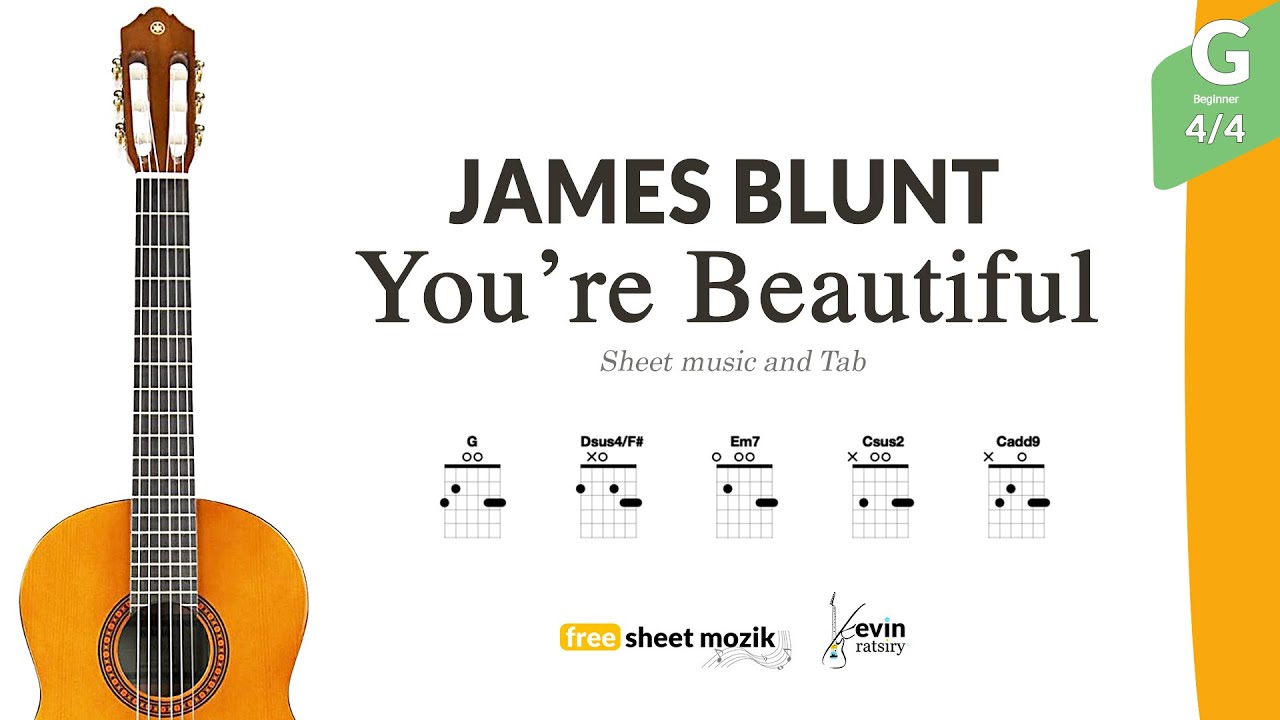 James Blunt - You're Beautiful (Acoustic Guitar TAB) - YouTube