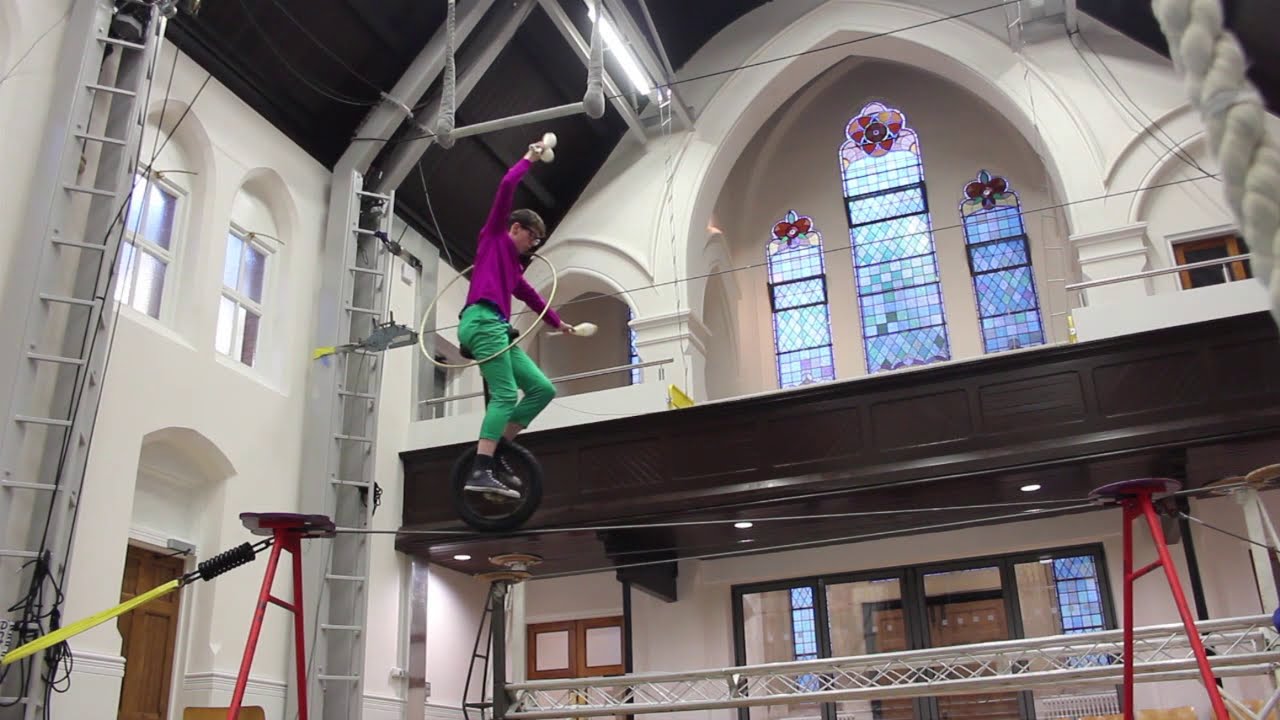 Sam Goodburn - Unicycle Tightwire Tricks - YouTube