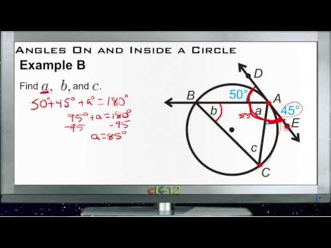 Angles On and Inside a Circle Examples - Basic ( Video ) | Geometry ...