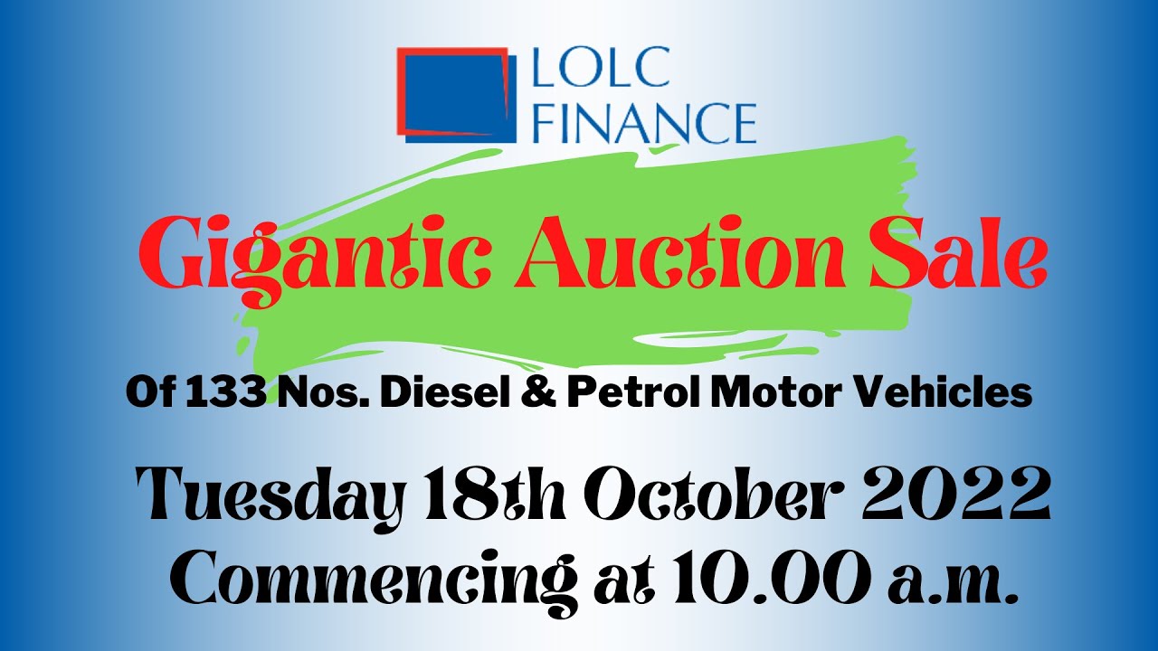 LOLC FINANCE PLC - Gigantic Auction Sale Of 133 Nos. Diesel & Petrol ...