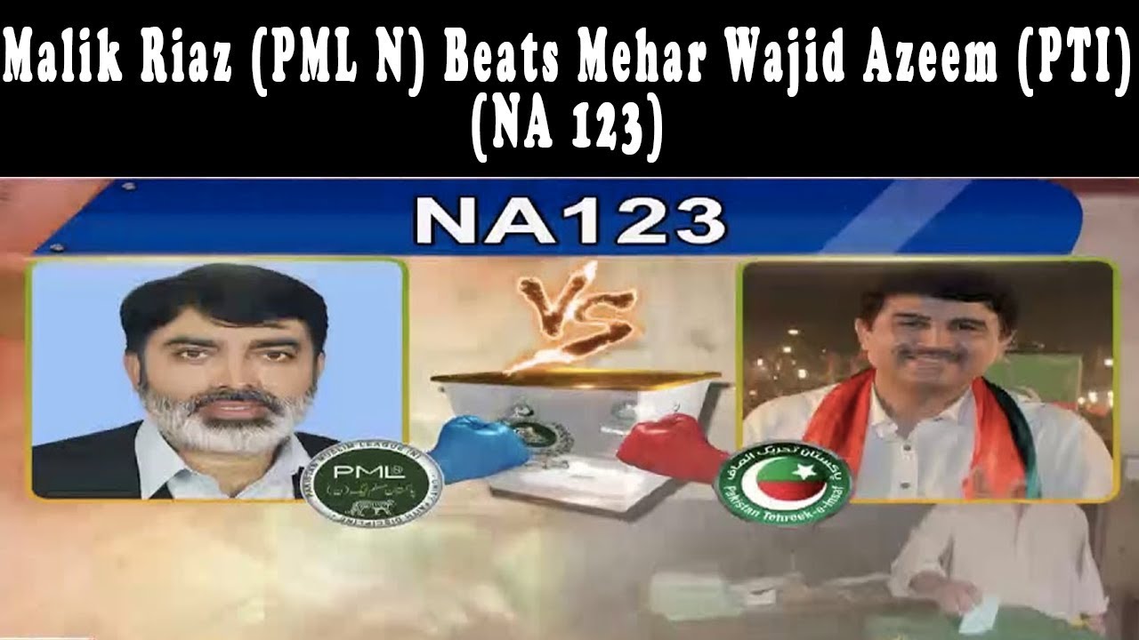 NA 123 Result | N League Win | Malik Riaz Beats Mehar Wajid Azeem ...