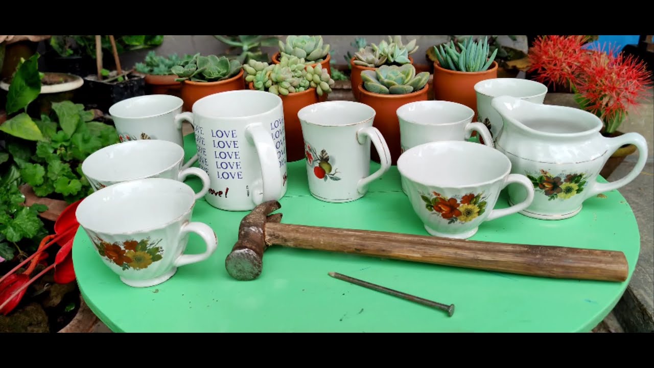 How to make mug planters from unused coffee cups without Driller ...