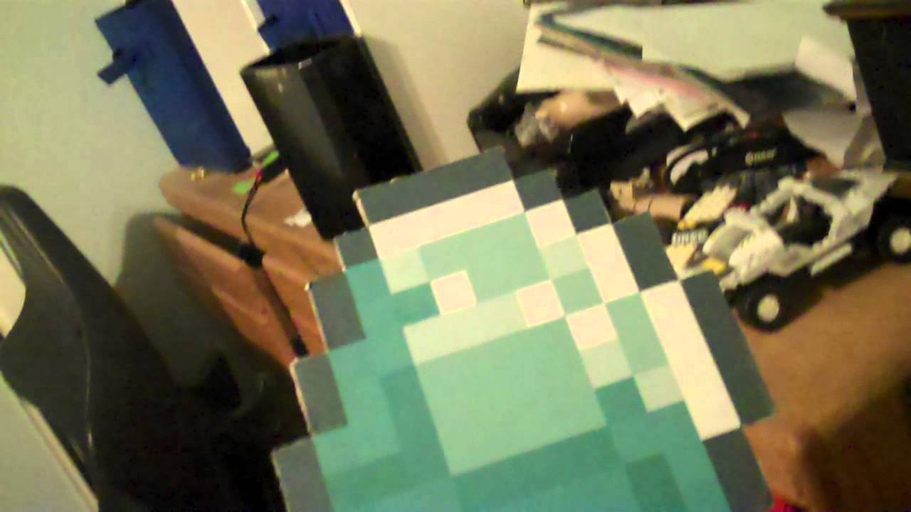 my new cardboard diamond from minecraft - YouTube