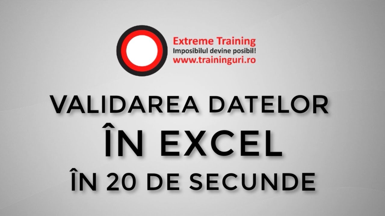 Validarea datelor in Excel - YouTube