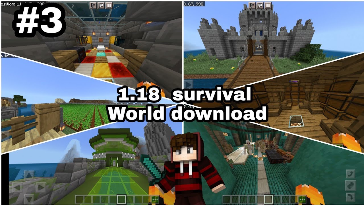 #3 Survival World Tour and download link || Minecraft Survival world ...